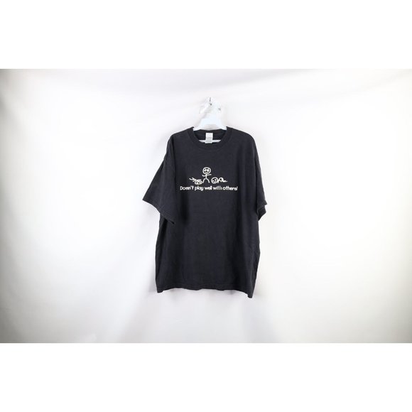 Vintage | Shirts | Vintage Y2k Xl Faded Stick Figure Doesnt Play Well ...